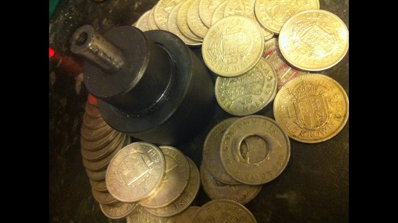 new coin ring punch 30/01/15 ( hydraulic press.) - YouTube