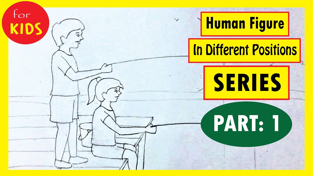 Easy HUMAN FIGURE (Fishing) DRAWING for KIDS // Human Figure for ...
