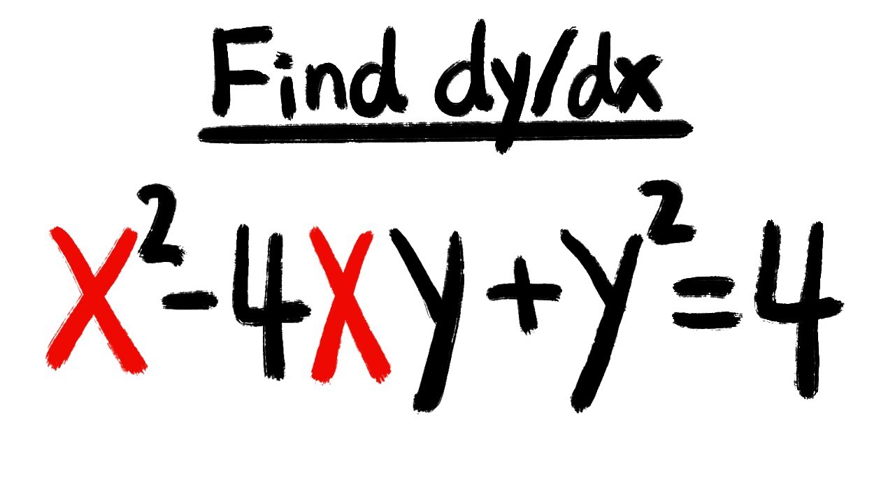 implicit differentiation with product rule, calculus 1 tutorial - YouTube
