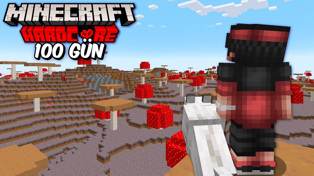 Minecraft Hardcore'da MANTAR Dünyasında 100 gün hayatta kalmak… - YouTube