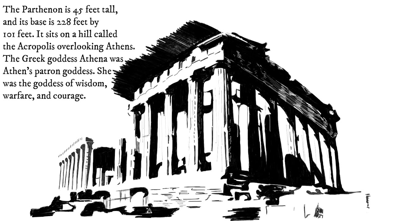 PARTHENON stencil sketch | ANCIENT GREEK ARCHITECTURE | TEMPLE OF ...