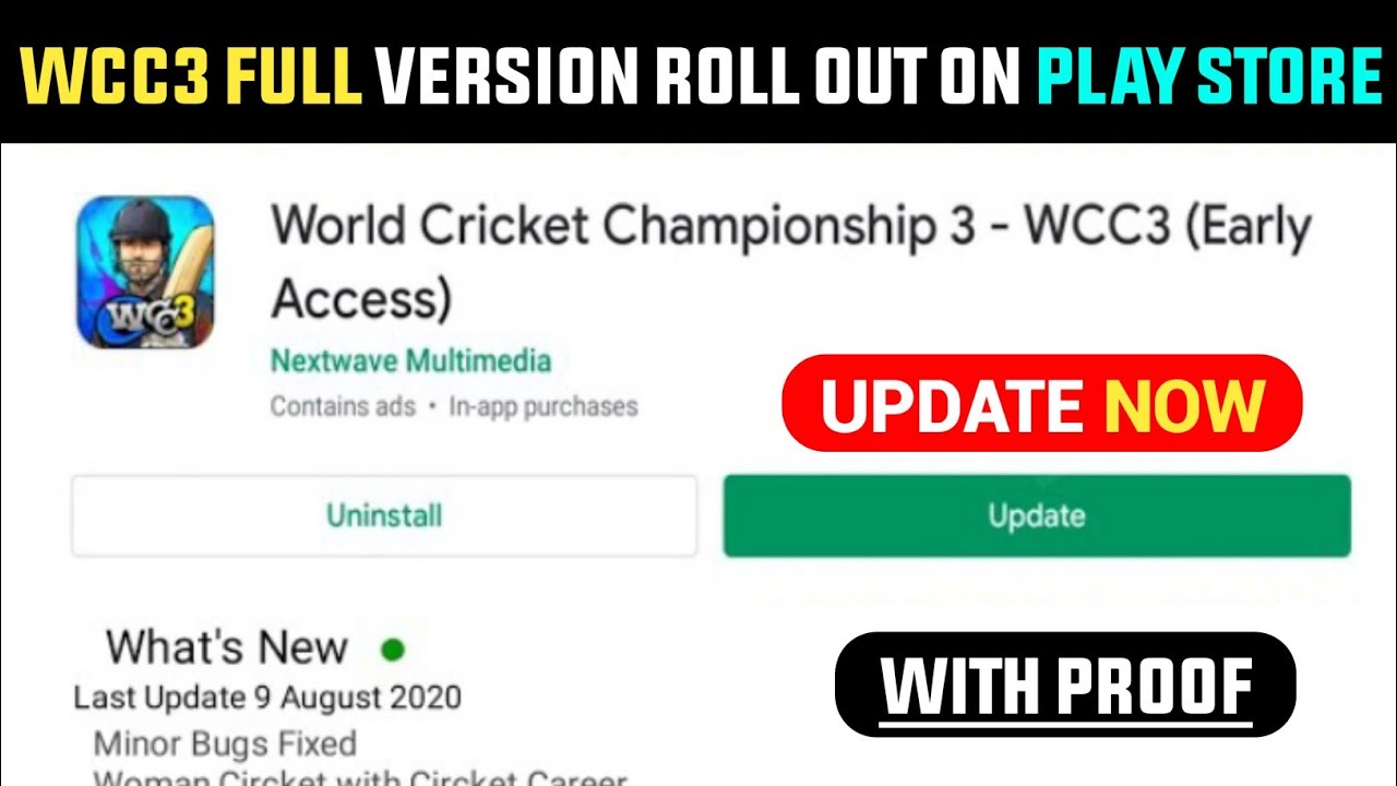 Finally New Mega Update Released in WCC-3 Game in 24 Hours | Full ...
