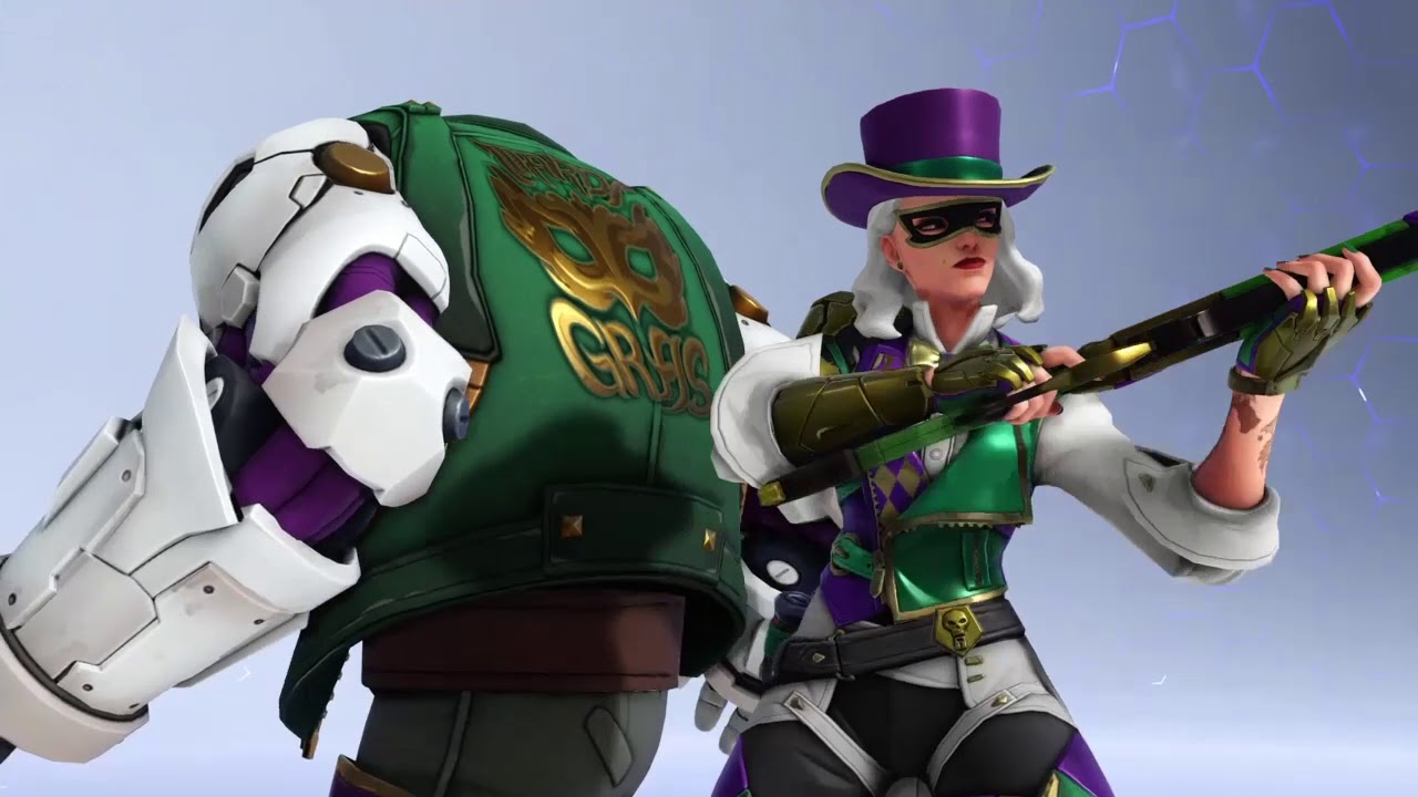 OVERWATCH: [Ashe Mardi Gras Skin Showcase + New Intro] - YouTube
