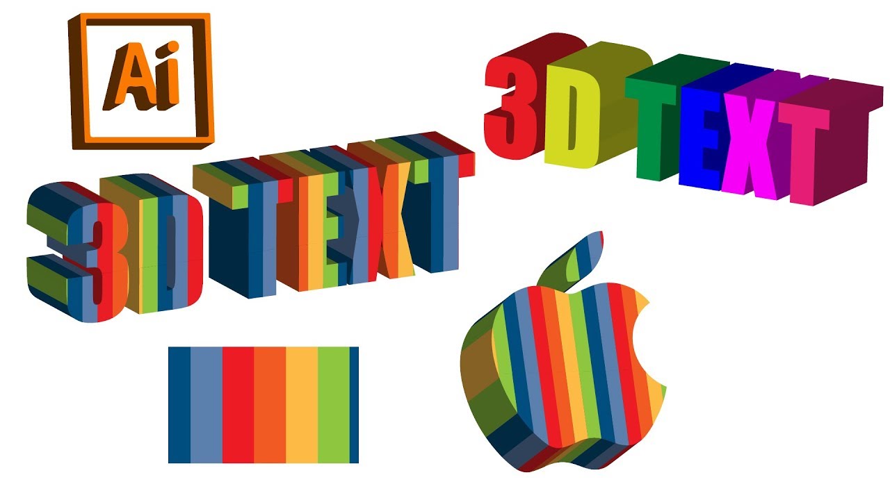 #Ai-36 Extrude And Bevel 3D | 3D Text , Shape, Ribbon | Illustrator ...
