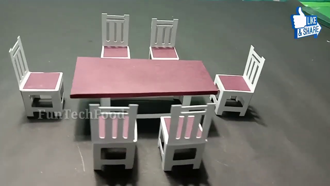 Beautiful looking miniature dining table of origami paper || mini chair ...