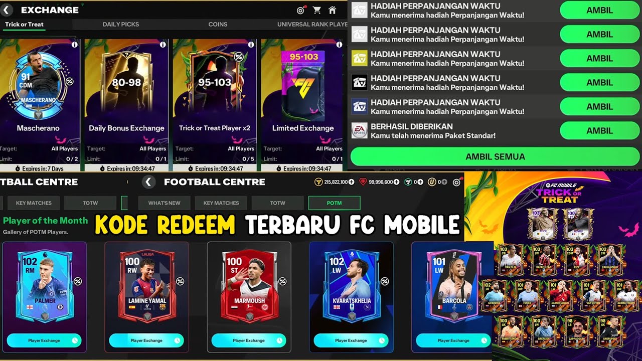 KODE REDEEM FC MOBILE TERBARU HARI INI NEW REDEEM CODE EVENT TRICK OR TREAT & PEMAIN POTM 25 ...