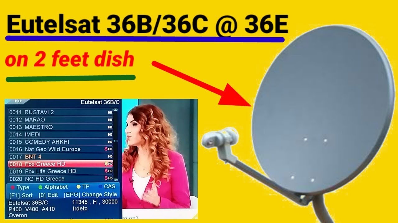 How to set eutelsat 36e on 2 ft dish | eutelsat 36 e channel list - YouTube