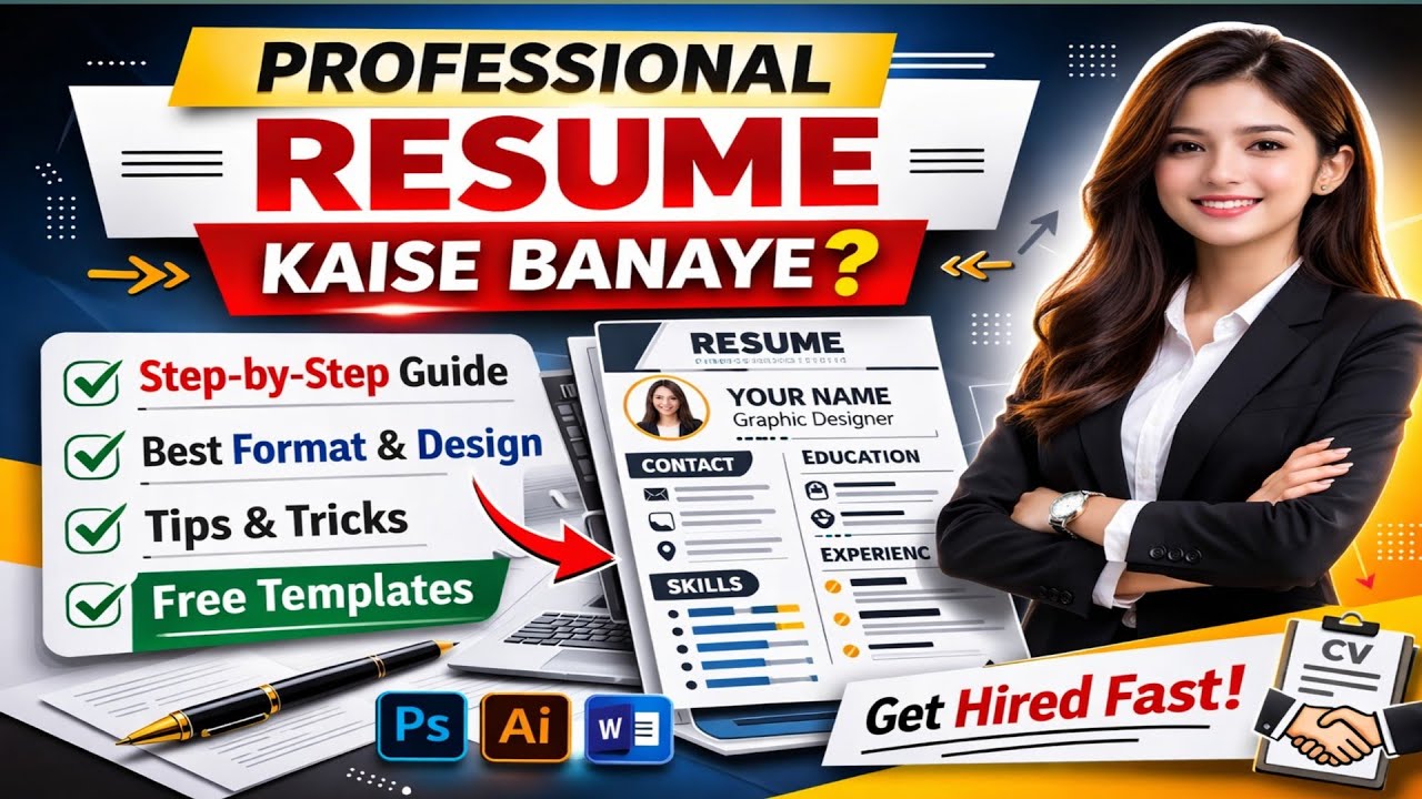 😎MS Word Me Resume Kaise Banaye | Freshers Ke Liye Best Format ...