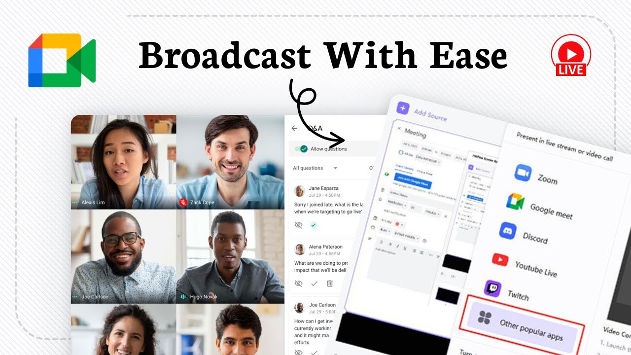 How to live stream on Google Meet (Instant Broadcast) - YouTube