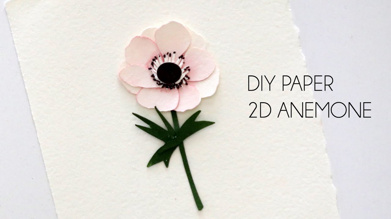 DIY Paper Anemone Card (Cricut, Silhouette, paper flower crafts) - YouTube