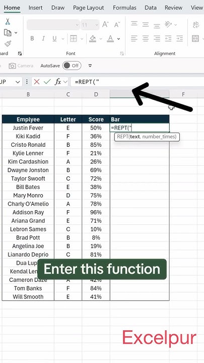 Excel REPT Function Explained | Repeat Text & Symbols Like a Pro! - YouTube