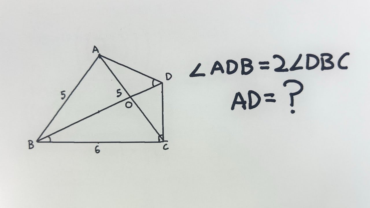 Q288 | Math Olympiad | Geometry | Double Angle | Isosceles Triangle | Similar Triangle - YouTube