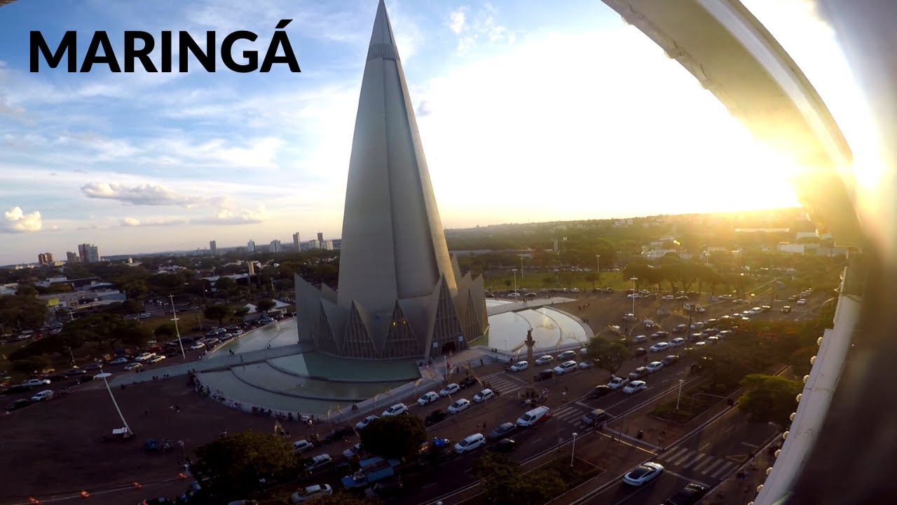 CATEDRAL MARINGÁ VISTA AÉREA COM PÔR DO SOL - YouTube