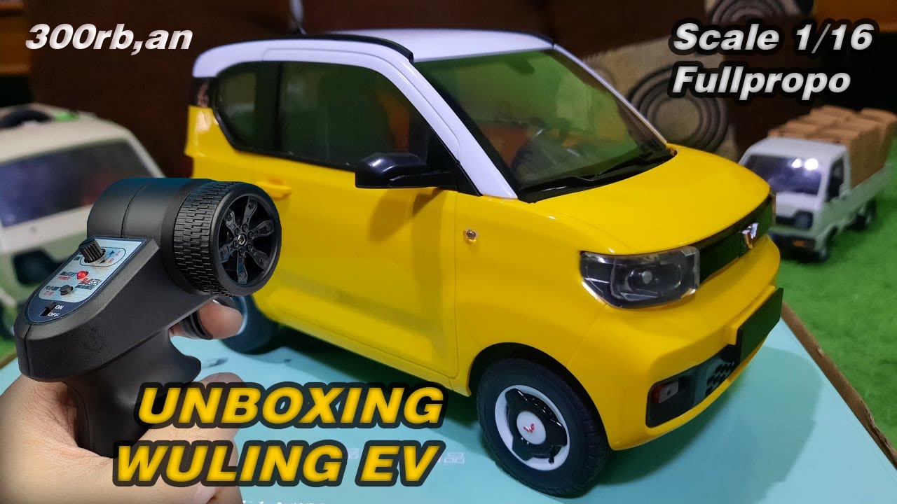 UNBOXING MOBIL REMOT RC CITY CAR Scale 1/16 WULING MINI EV REVIEW CXD ...