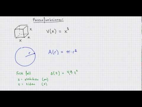 Potensfunktioner - exempel - YouTube