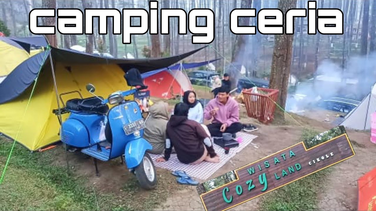 camping ceria di cozyland || scooter camping - YouTube
