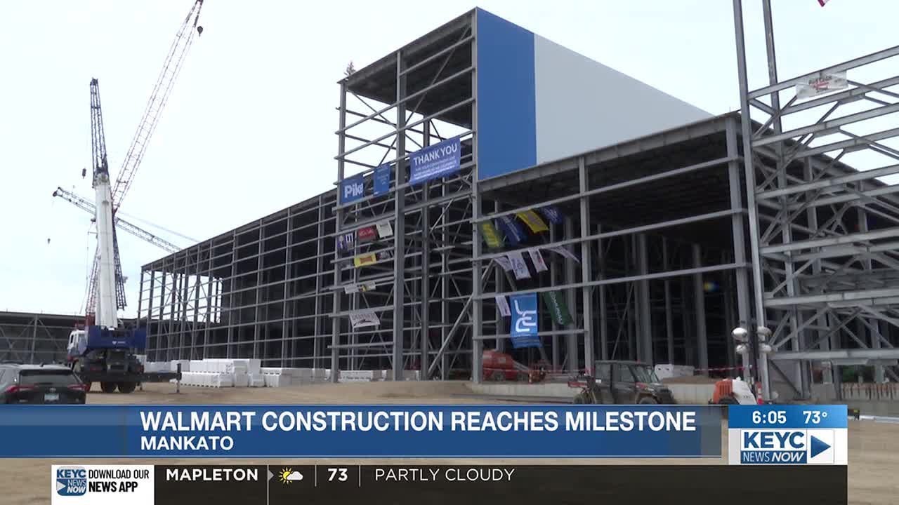 Mankato Walmart construction reaches milestone - YouTube