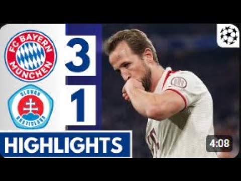 Bayern Munich vs Slovan Bratislava 3-1 | 2025 Champions League | Match Highlights #ucl