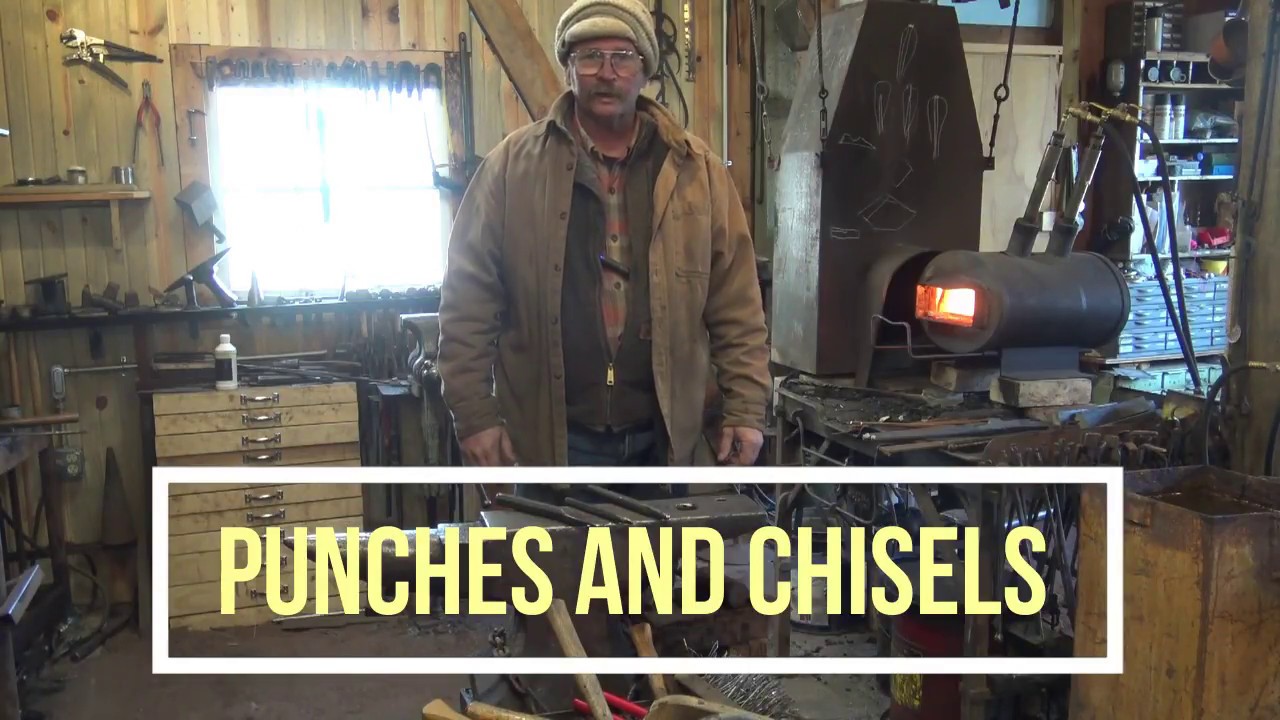 Blacksmithing tools, forging a hot chisel and round punch - YouTube