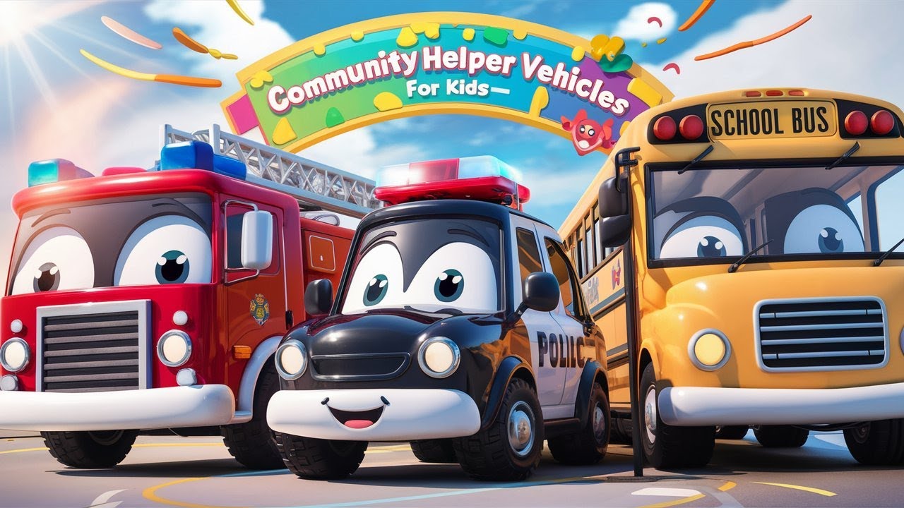 Community Helper Vehicles for Kids | Learn About Fire Trucks, Police ...