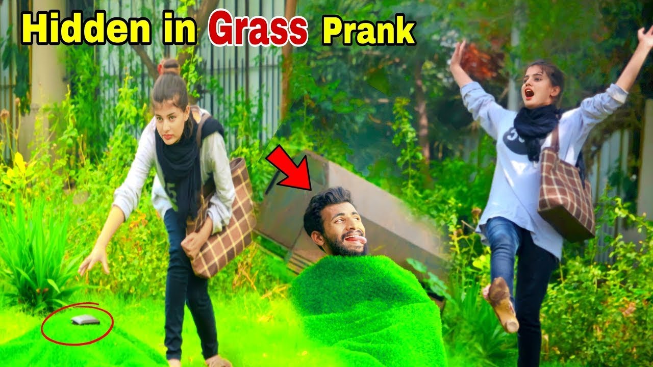 Hidden In Grass Prank |@showpranks - YouTube
