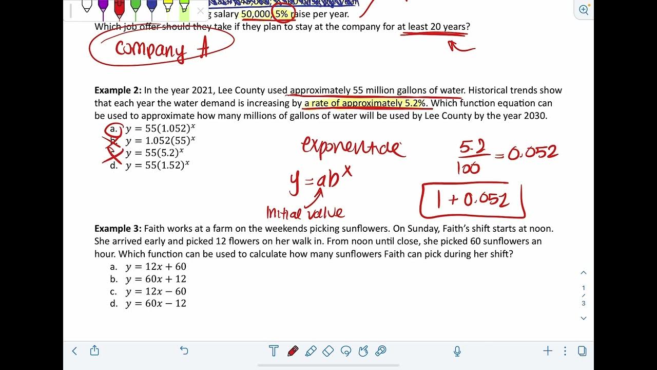Comparing Linear And Exponential Functions Youtube