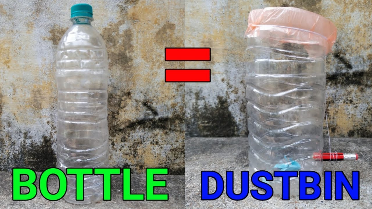 HOW TO MAKE BOTTLE DUSTBIN/EASY TO MAKE/ தண்ணீர் பாட்டில் குப்பை கூடை ...