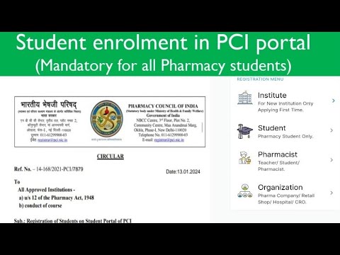 How to enrol your name in PCI portal- urgent for all Pharmacy students ...