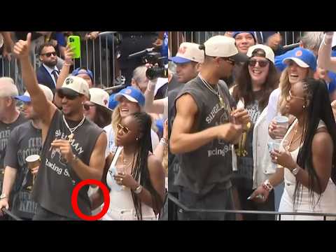 Josh Hart's wife gets revenge for Brunson and gives him a thumbs up at Parade 😂