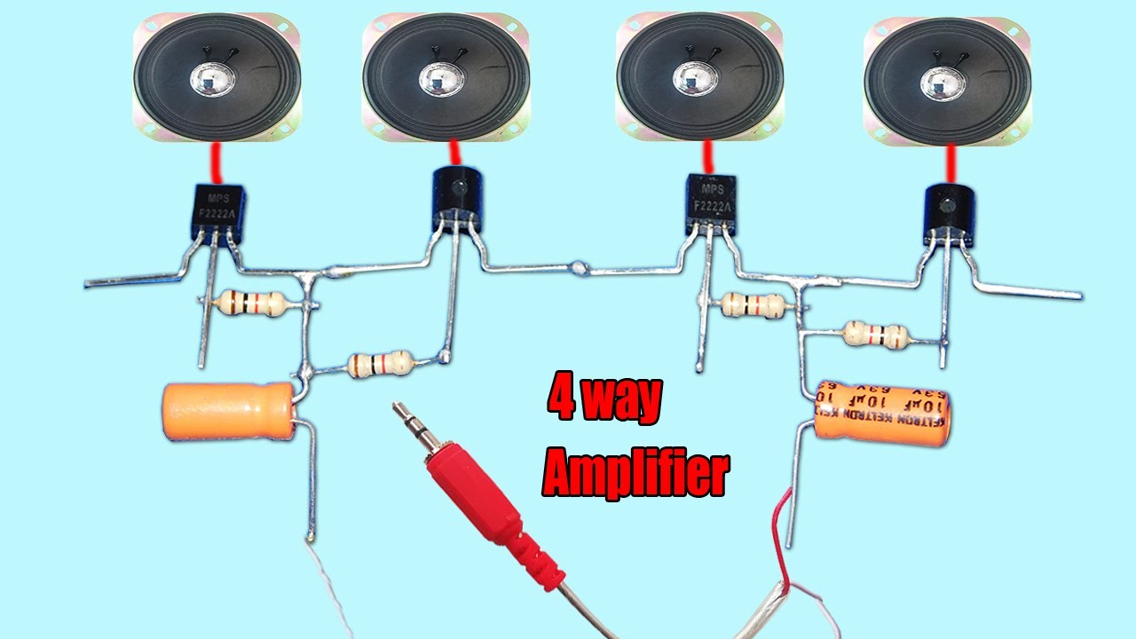 Simple 4 Channel Audio Amplifier Circuit | Clear Sound - YouTube