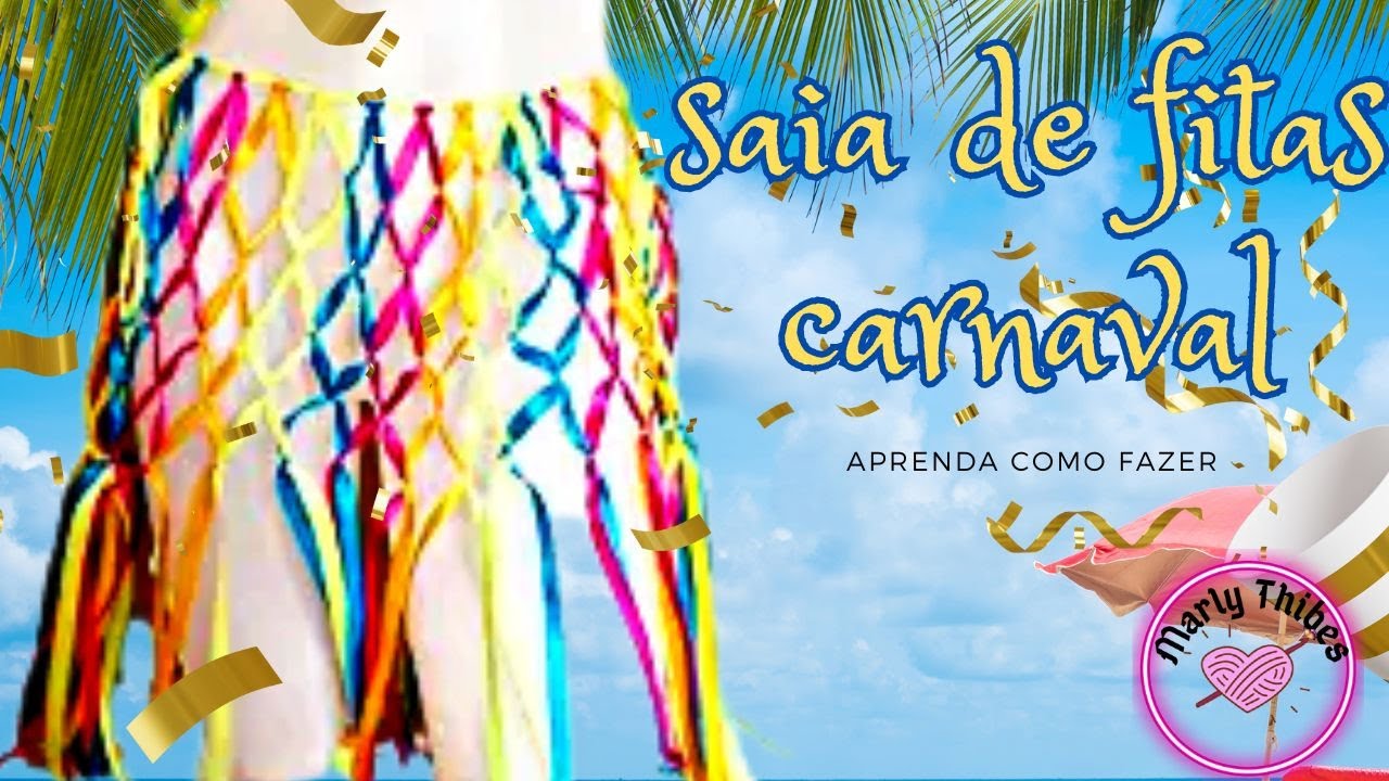 Como fazer saias com fitas coloridas para festa/ Carnaval passo a passo @marlythibes - YouTube