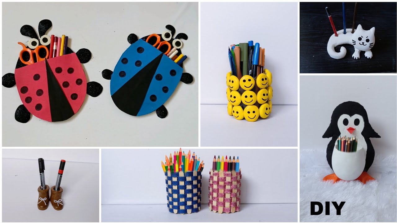 "School Project Idea:DIY Pen Stand | Pen Stand From Waste/Zero Cost Pen ...
