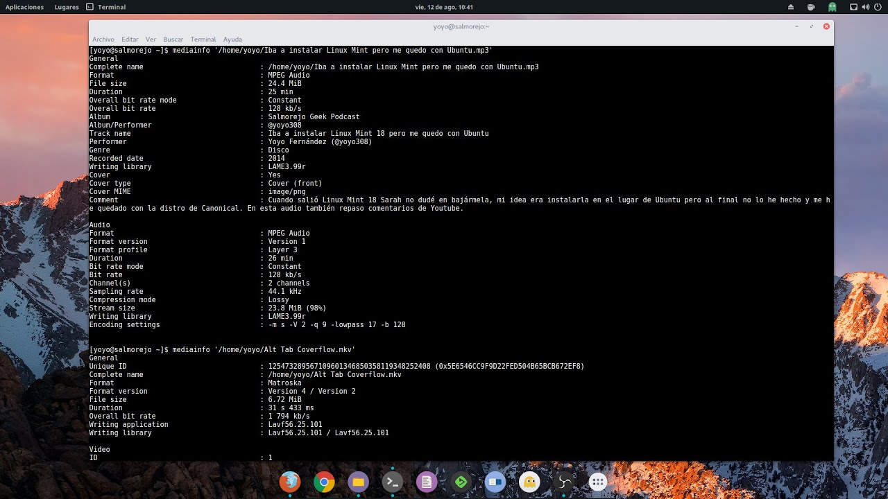 Obtén toda la información de un archivo multimedia con Mediainfo (Linux Mac y Windows) - YouTube