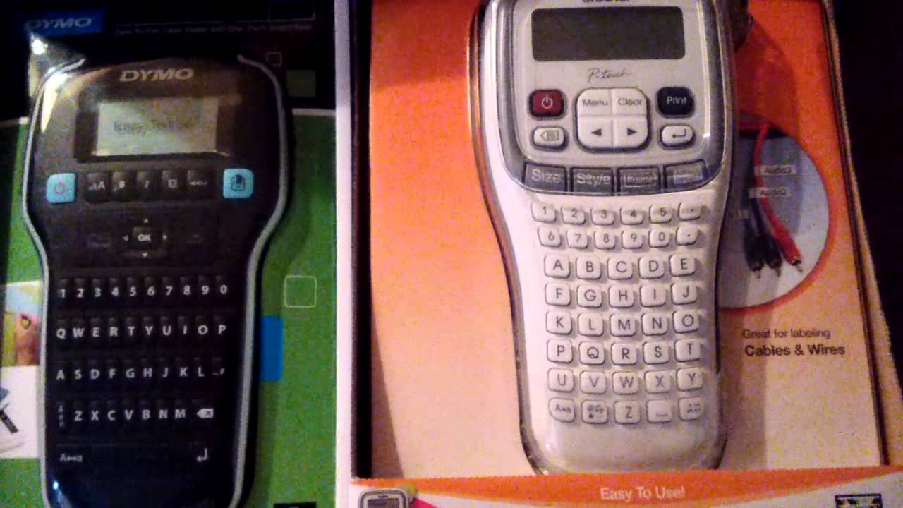 PT-100 & DYMO-100 label maker side by side unboxed - YouTube