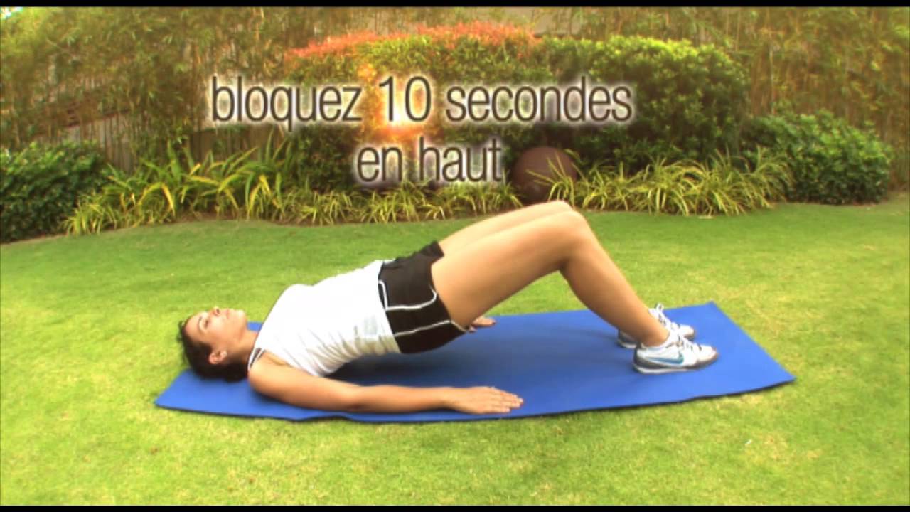 Exercice 9 - Pour tonifier vos fessiers ! -- Le petit pont - YouTube