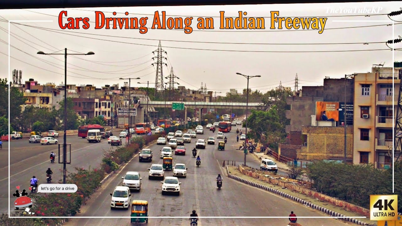 Cars Driving Along an Indian Freeway | Close Up of Traffic on a Busy ...