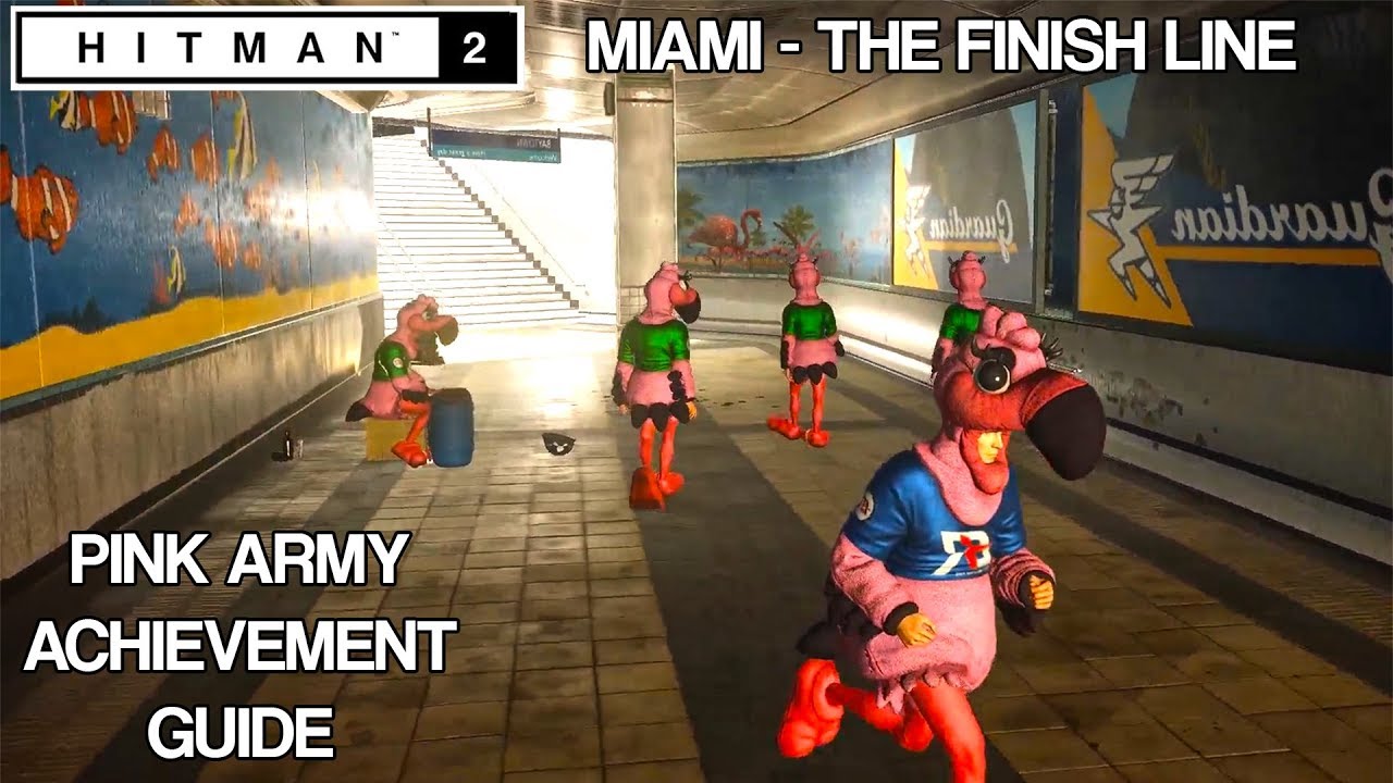 HITMAN 2 - Miami, Pink Army Achievement Easter Egg Unlock Guide - YouTube