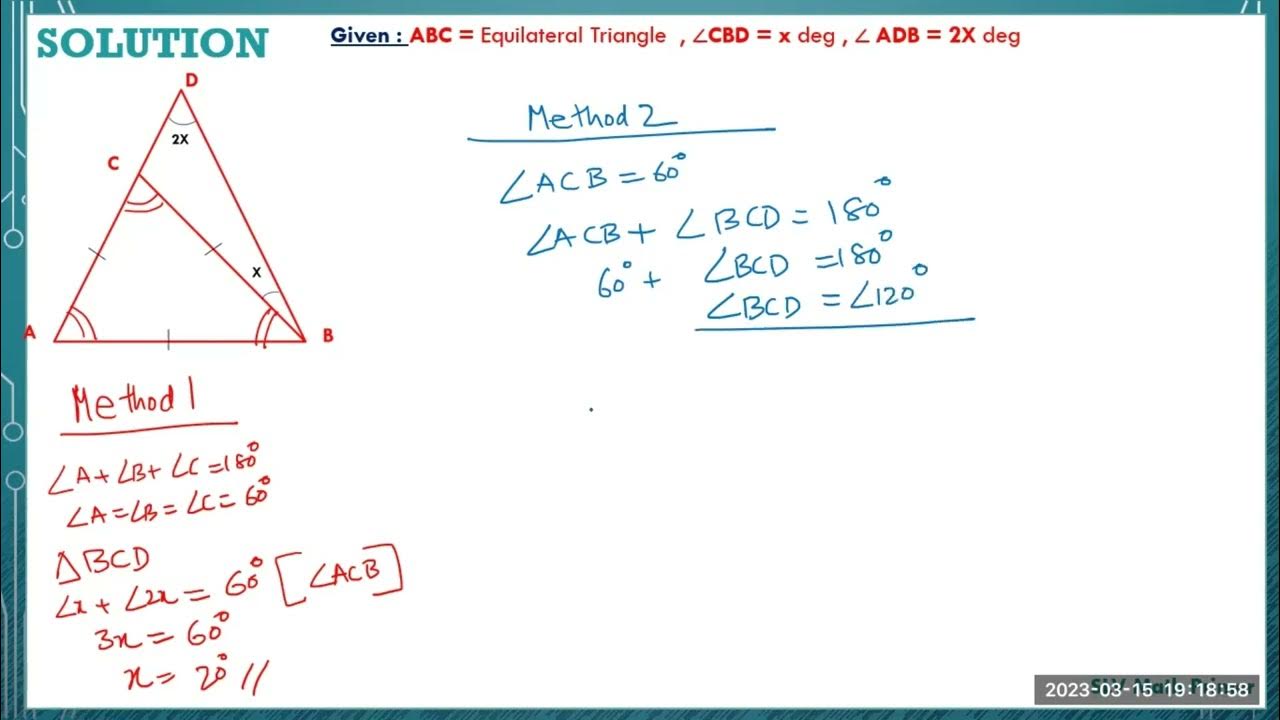 Solving with Geometry | Equilateral Triangle problem - YouTube