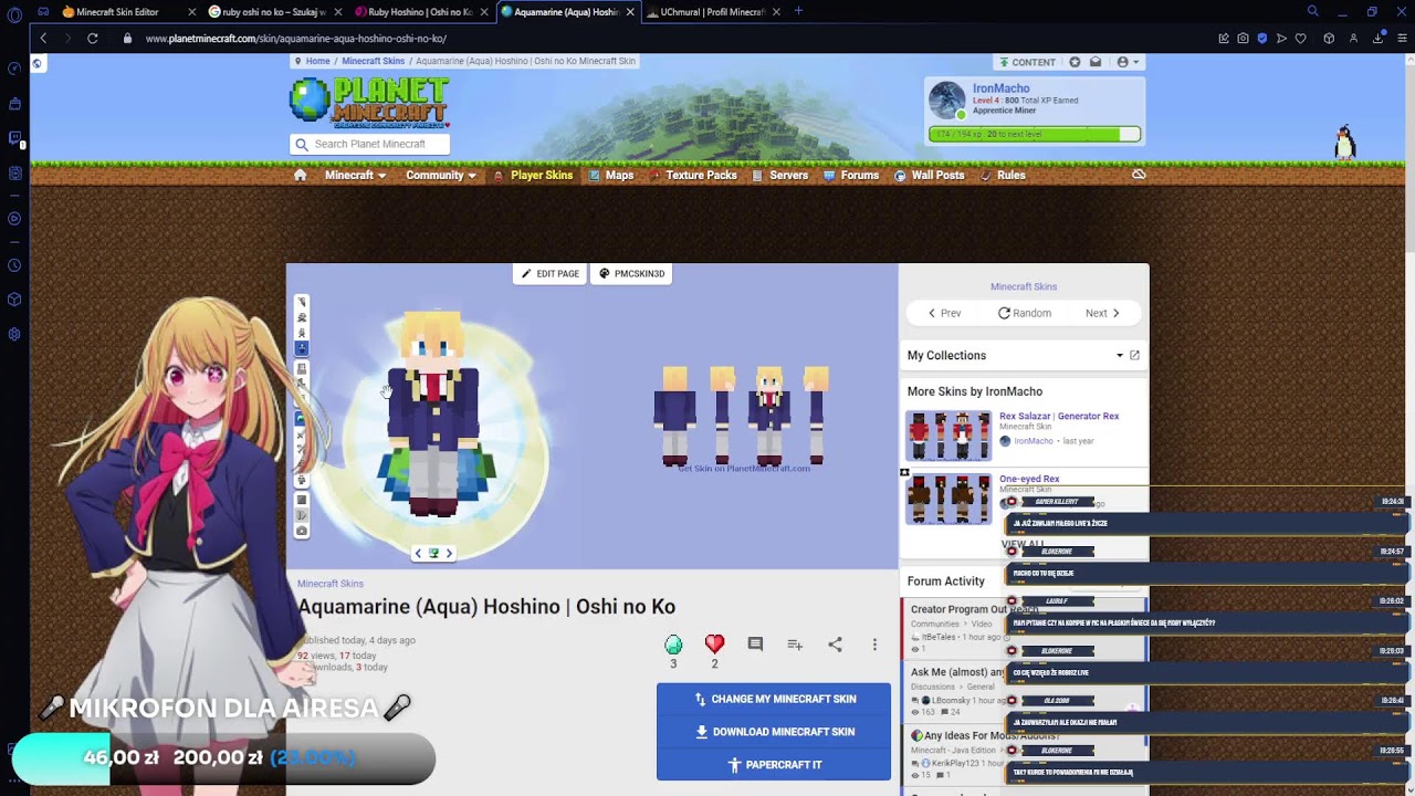 ROBIĘ skina Ruby Hoshino w Minecraft! - YouTube