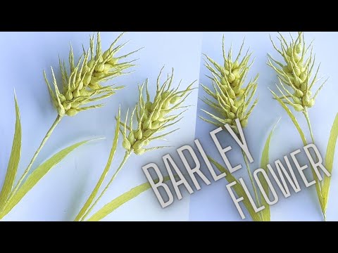 How To Make Barley Flower From Crepe Paper I Paper Flower - YouTube