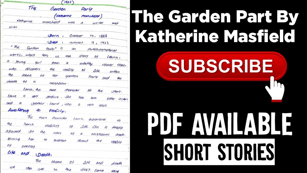 The Garden Party written by Katherine Mansfield - YouTube