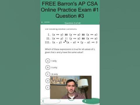 Barron's AP CSA Practice Exam #1 Question #3 - YouTube