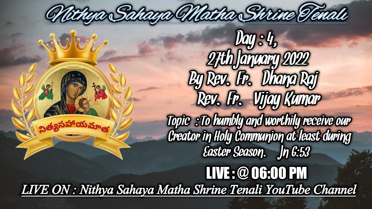 LIVE | Nithya Sahaya Matha Novena Day: Four, Thursday | 27th January ...