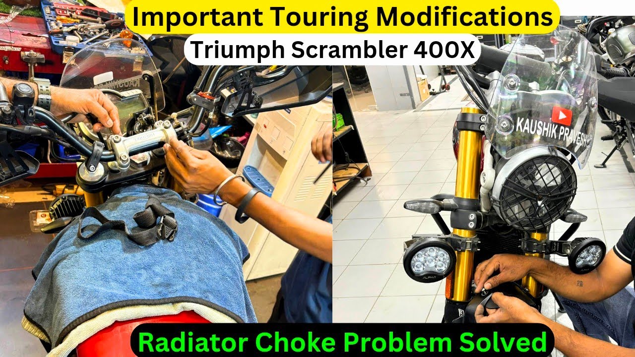 Some Important Touring Modifications In Triumph Scrambler 400X - YouTube