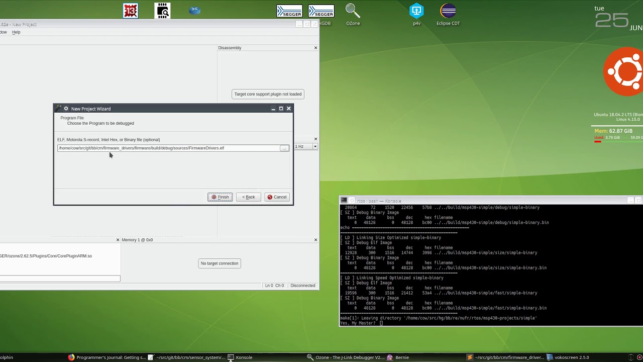 Setup a project in SEGGER Ozone debugger for NUFR Disco Example - YouTube
