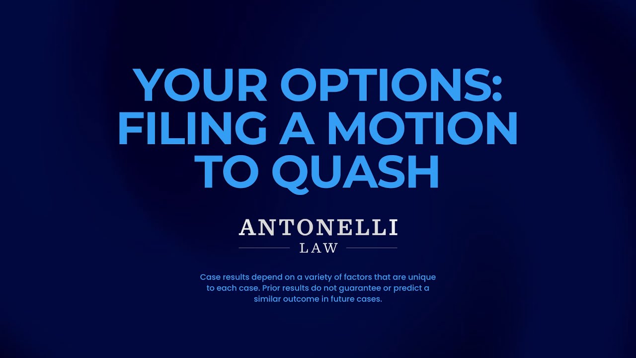 What are your options? Filing a motion to quash - YouTube