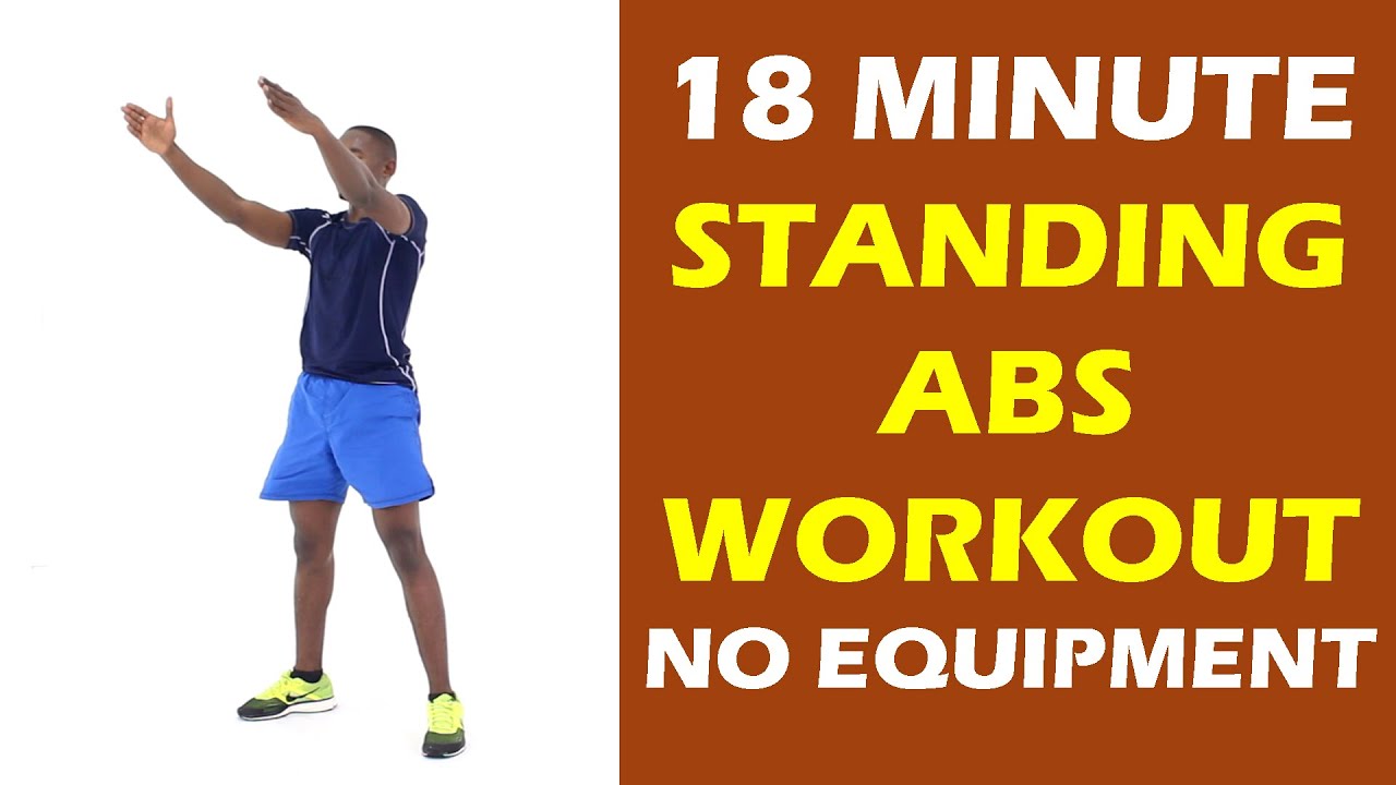 18 Minute Standing Abs Workout Without Equipment | No Jumping Standing ...