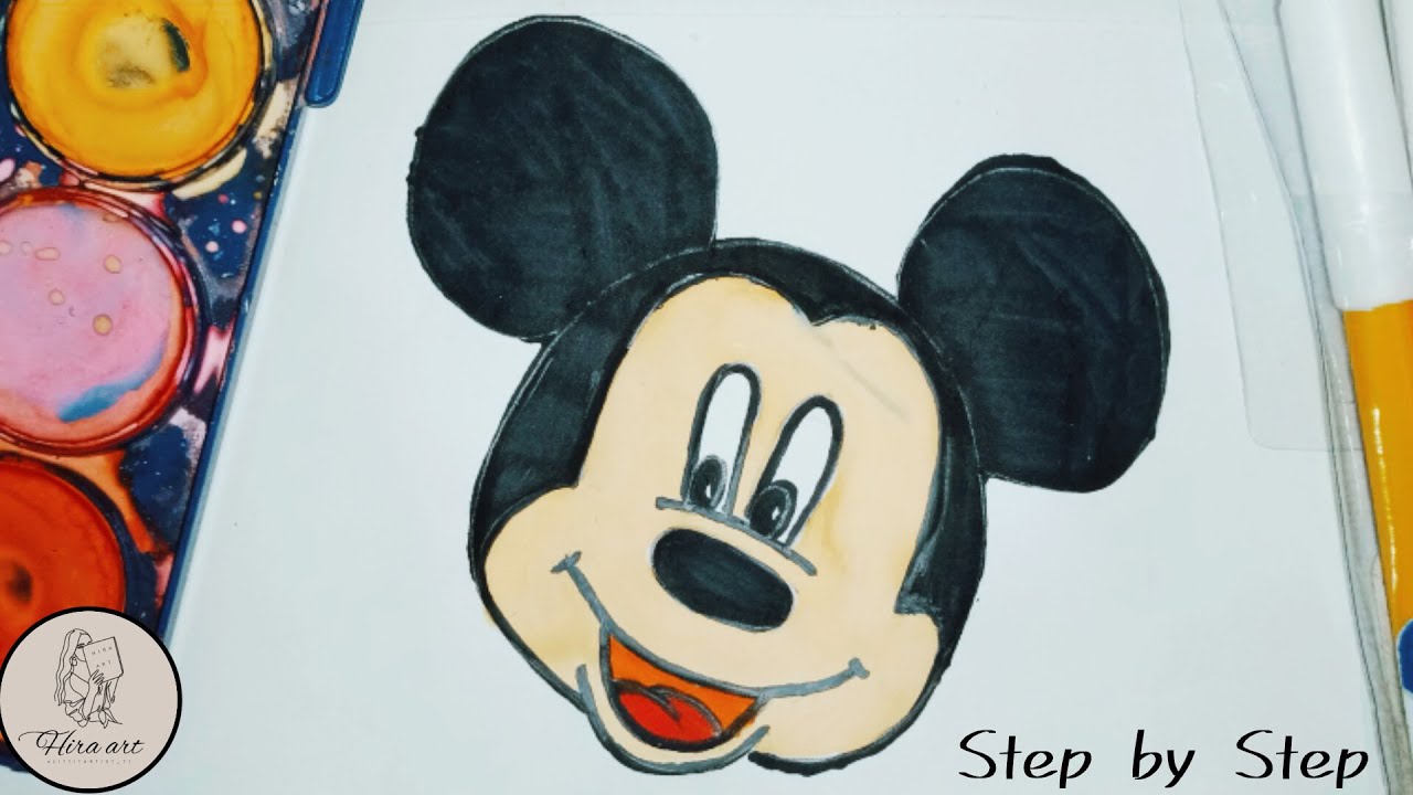 Mickey Mouse Simple Face Drawing For Beginners - YouTube