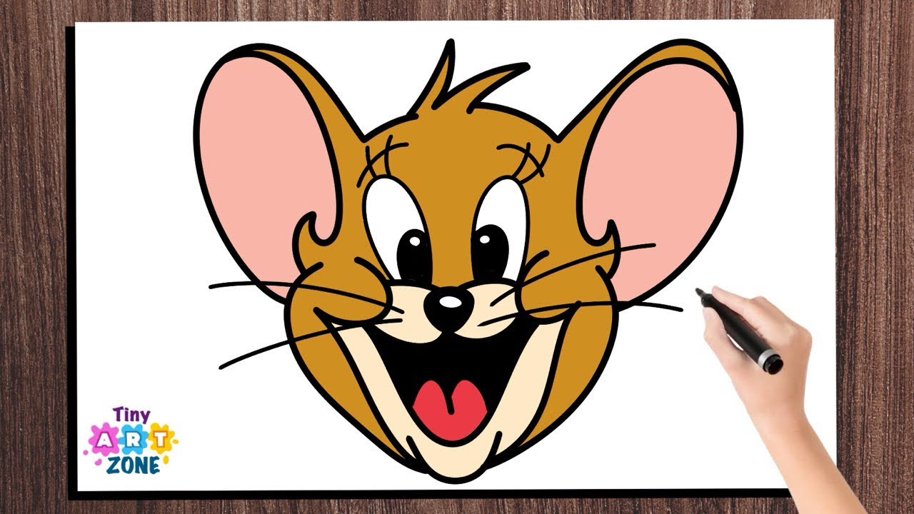 How to Draw a Cute Jerry Mouse Easy for Kids | Tom & Jerry Drawing easy ...