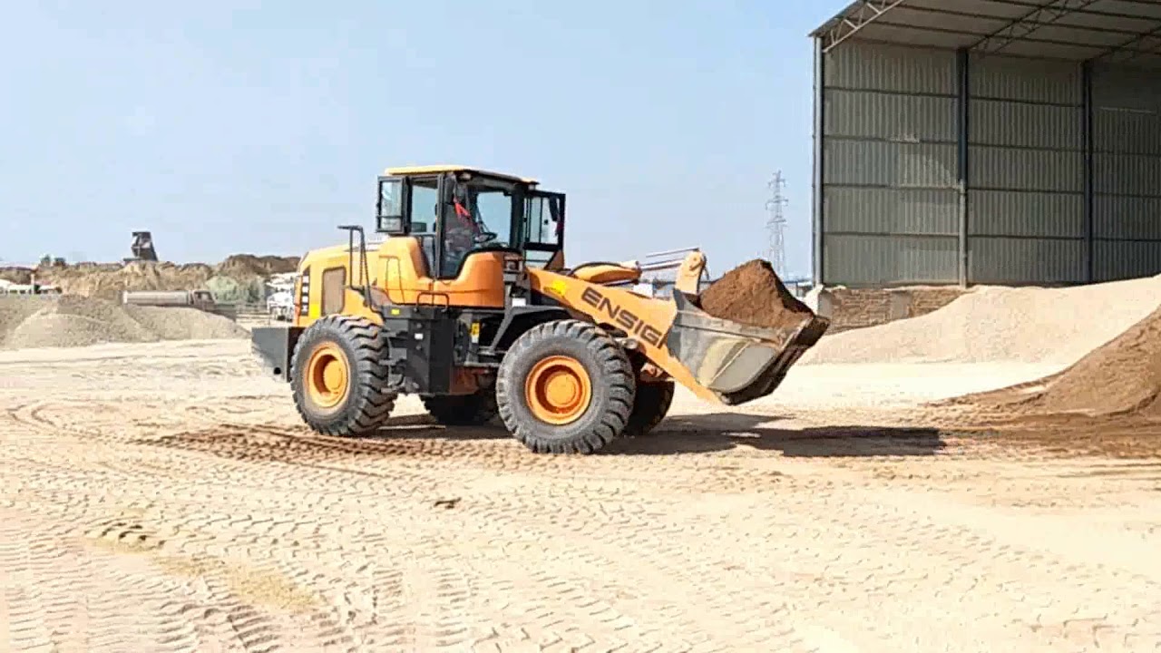 ENSIGN series wheel loaders working at concrete mixing plant - YouTube